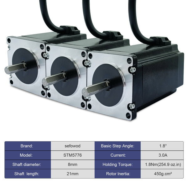 SEFOWOD High Torque Nema 23 Stepper Motor STM5776 1.8Nm/254.9oz.in 3A – sefowod
